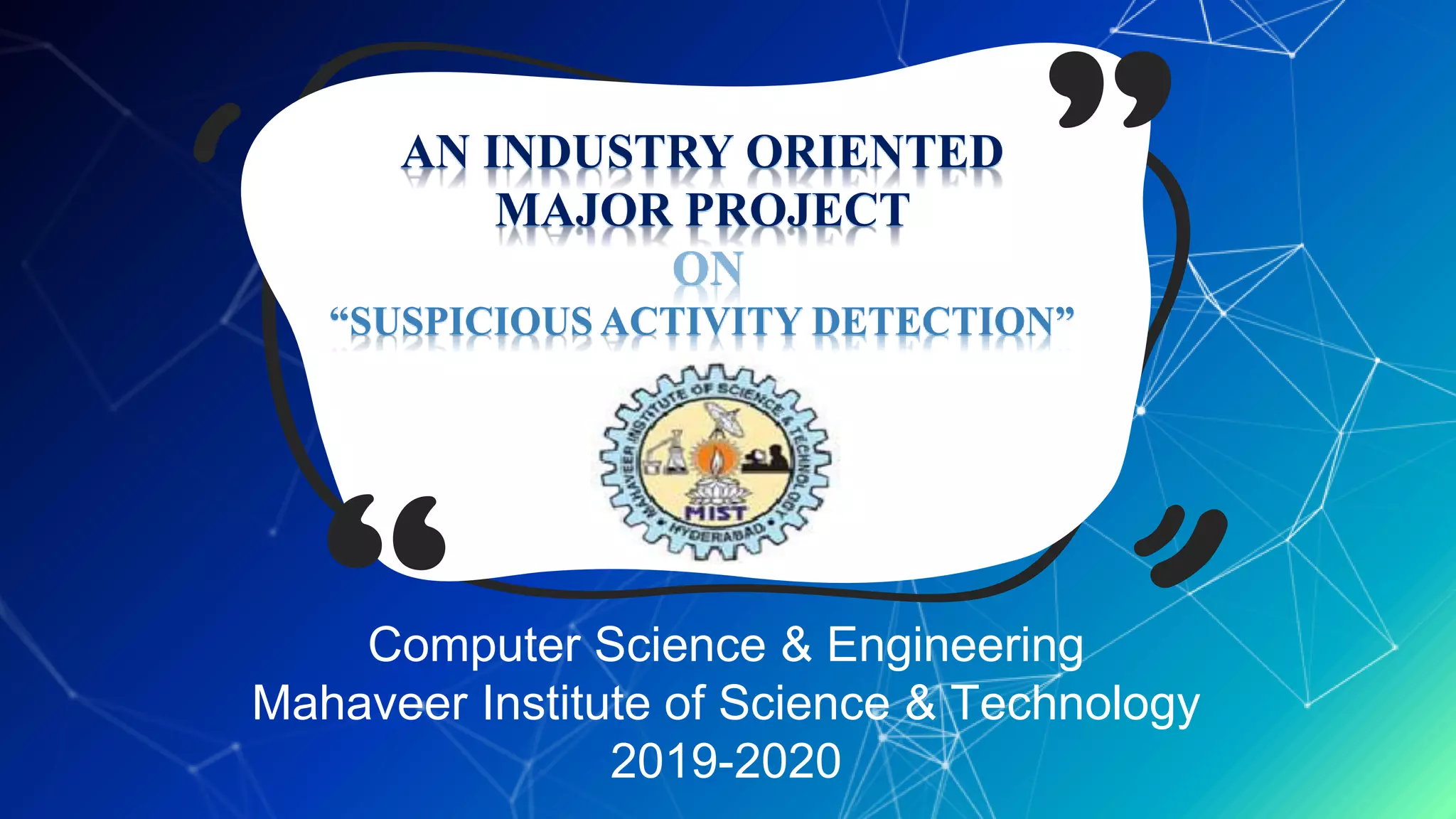 Suspicious Activity Detection Pptx
