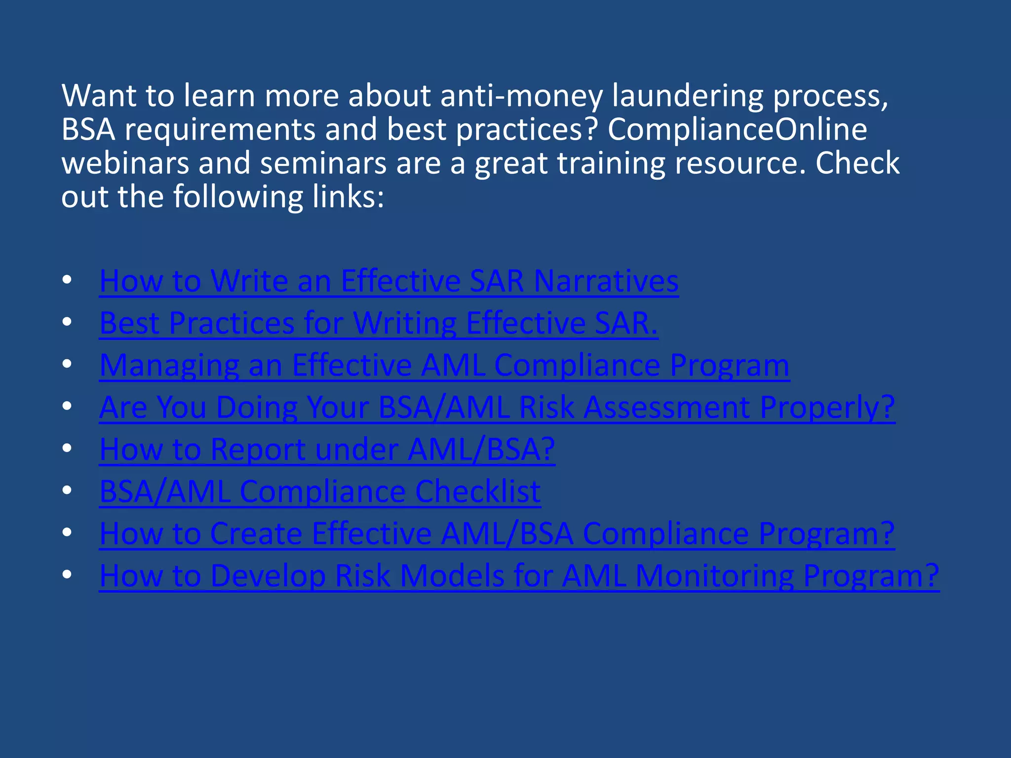 Understanding Its Suspicious Activity Reporting (SAR) Requirement | PPTX