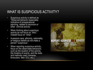 Suspicious Activity Reporting | PPTX