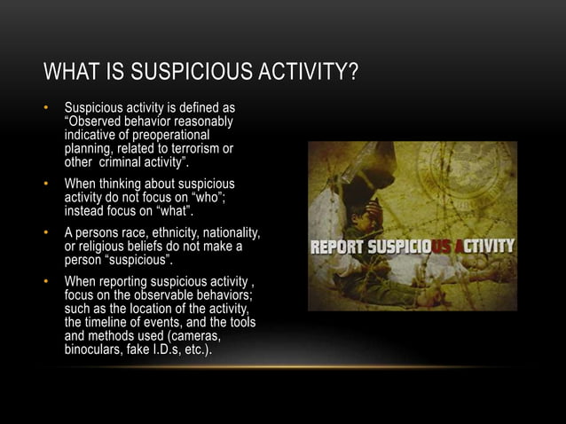 Suspicious Activity Reporting | PPTX