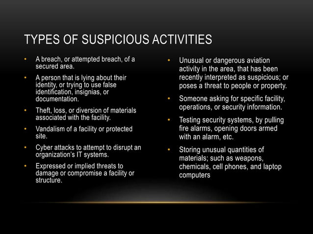 Suspicious Activity Reporting | PPTX