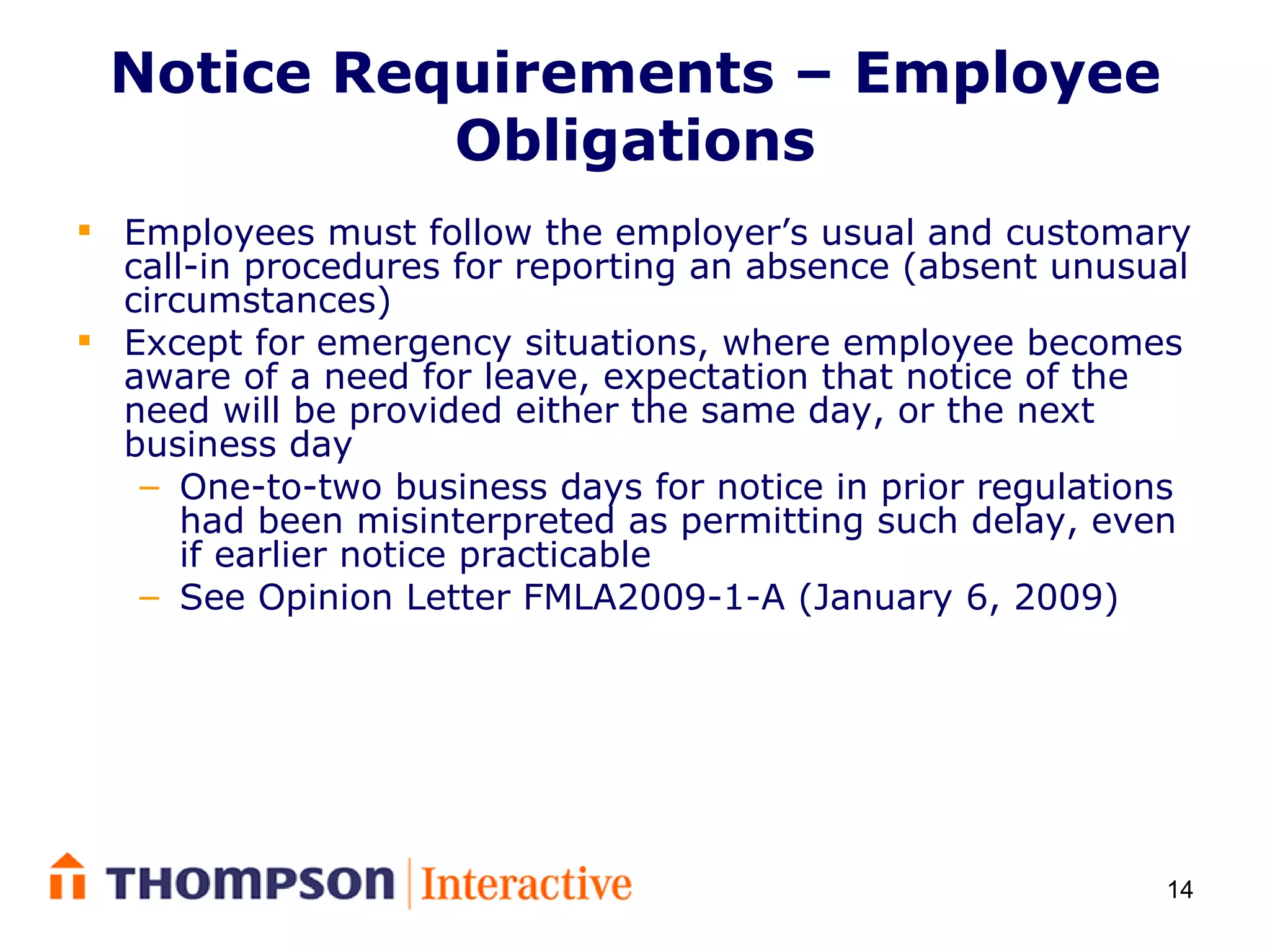 Controlling Intermittent Leave under the FMLA | PPT