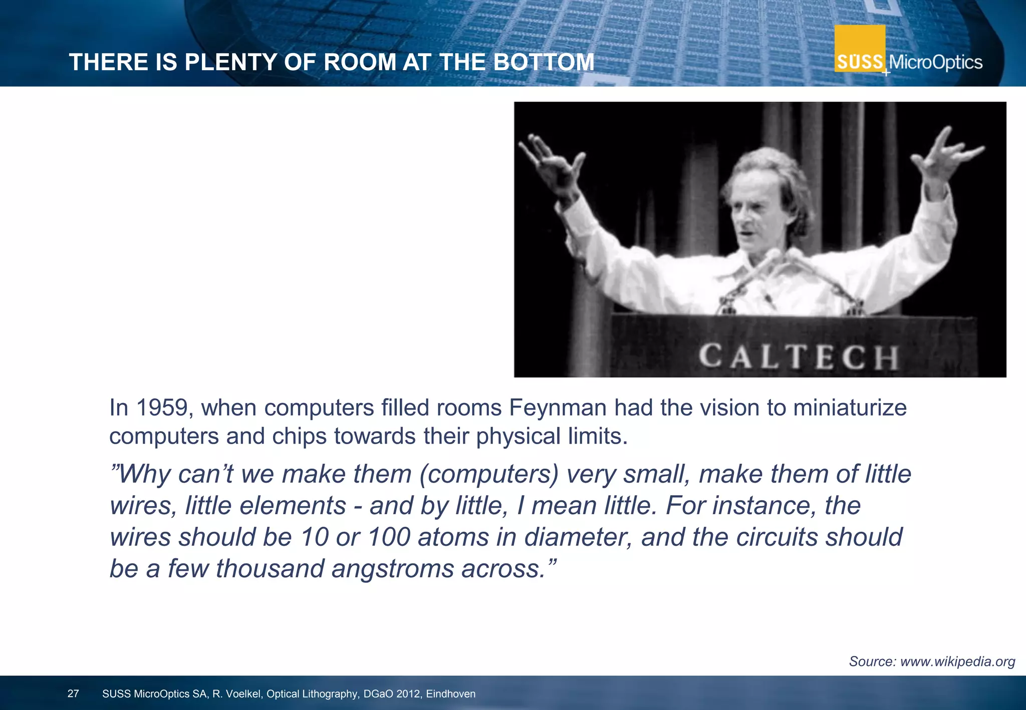 Optical Lithography, Key Enabling Technology for our Modern World | PDF