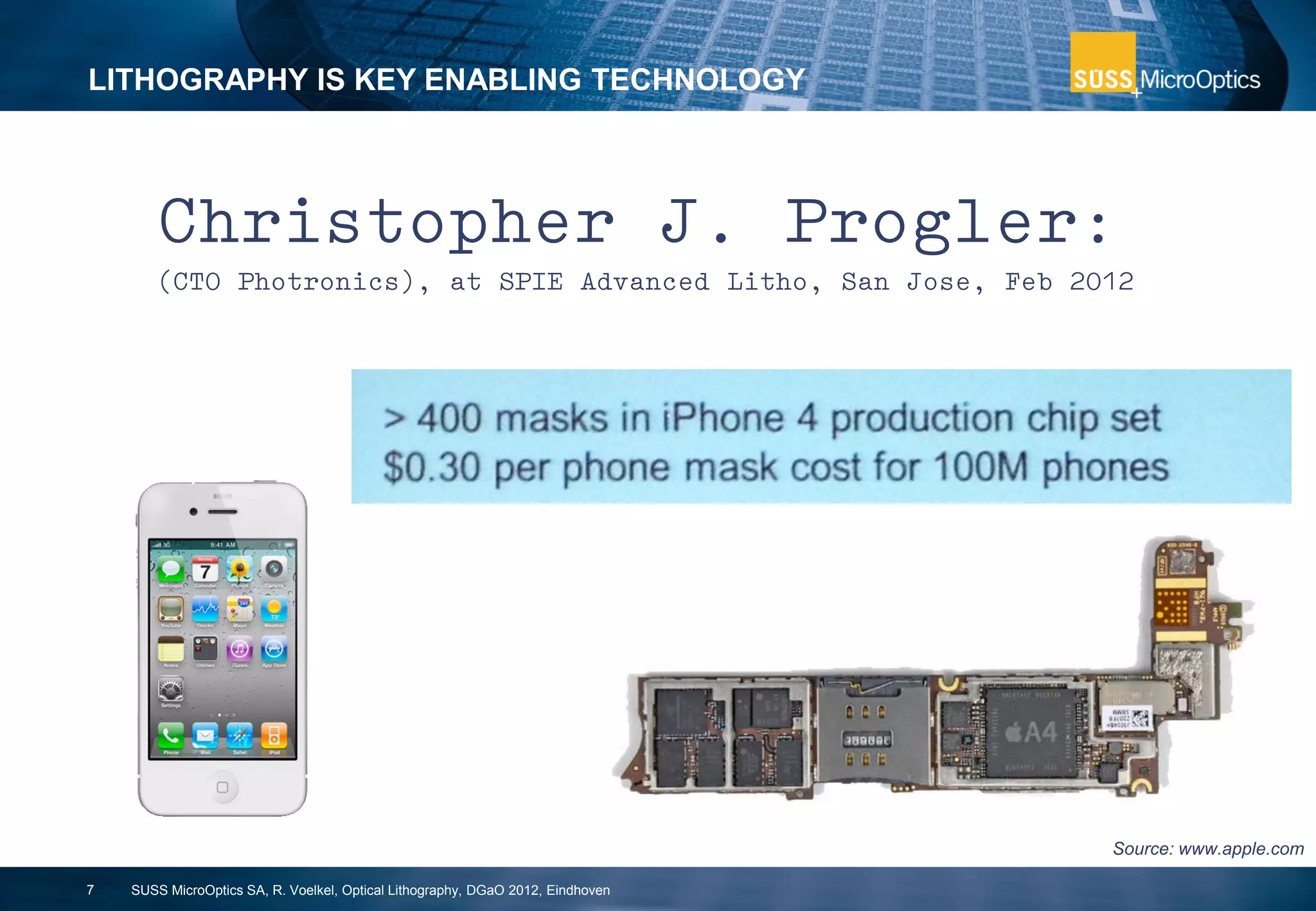 Optical Lithography, Key Enabling Technology for our Modern World | PDF