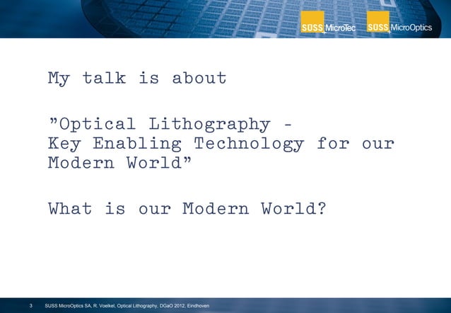 Optical Lithography, Key Enabling Technology for our Modern World | PDF