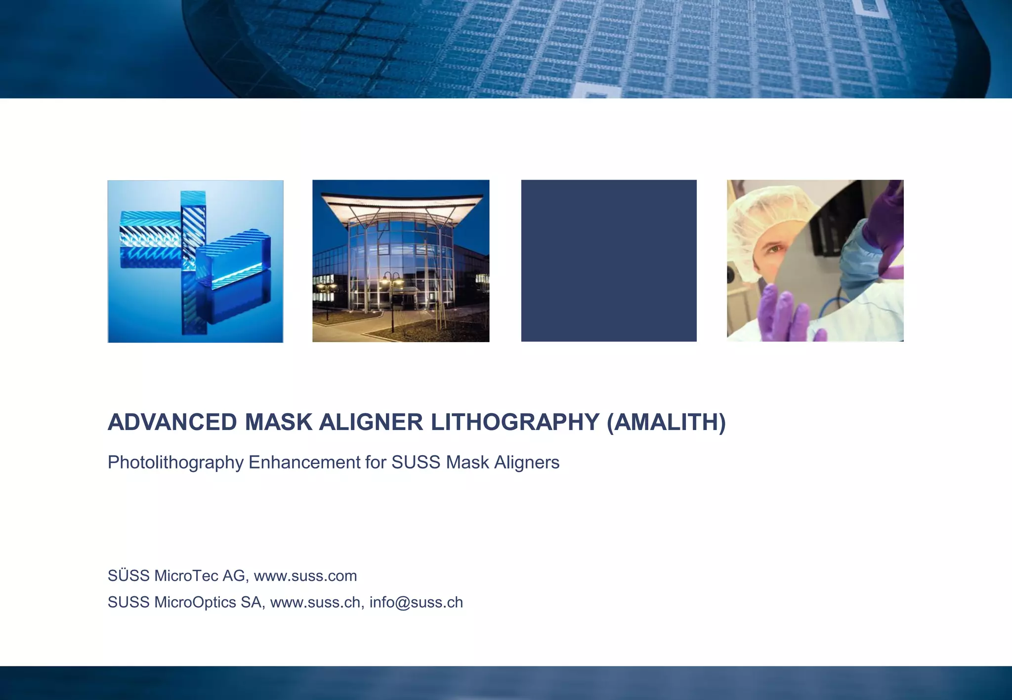 SUSS MicroTec, Advanced Mask Aligner Lithography - AMALITH | PDF