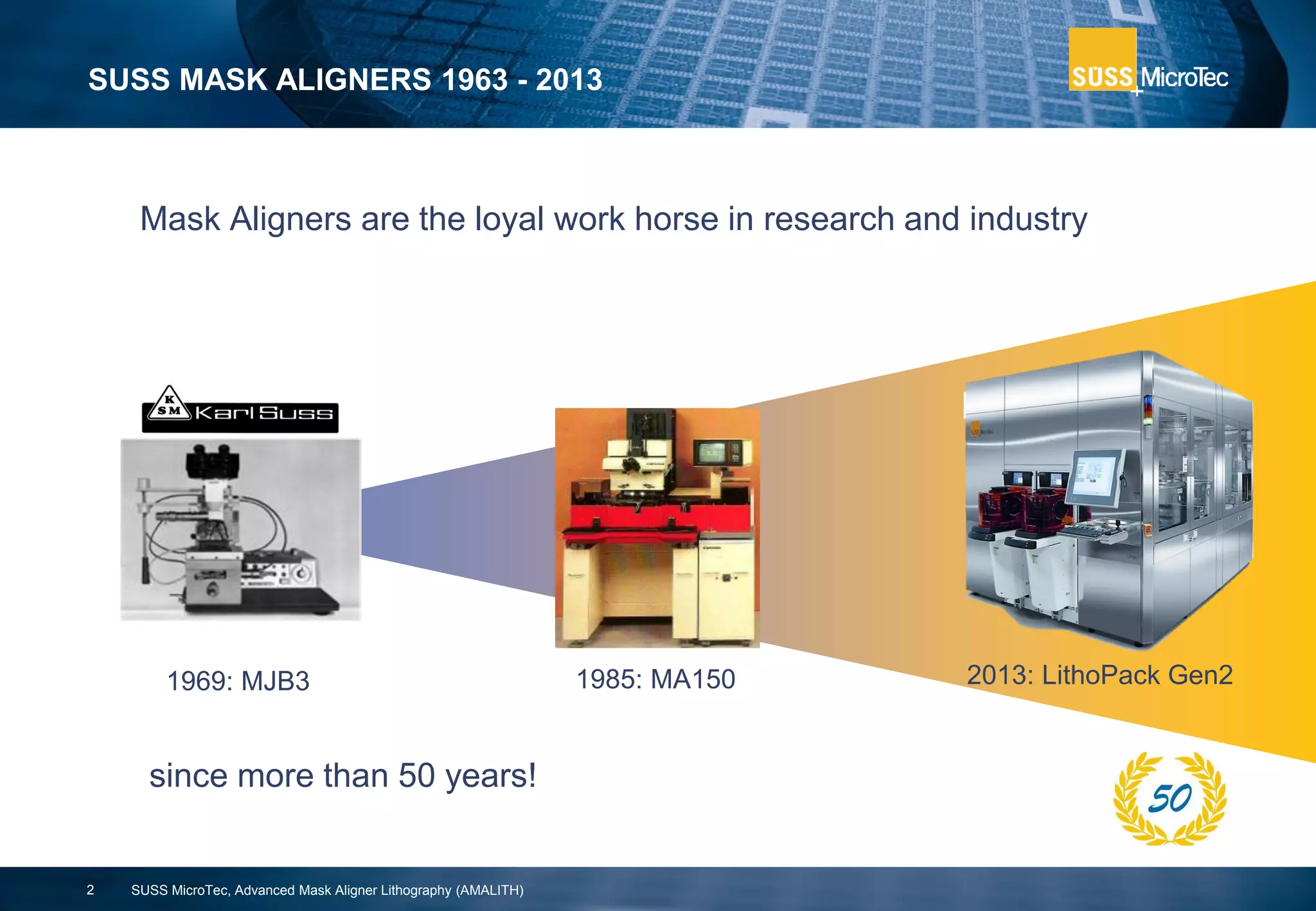 SUSS MicroTec, Advanced Mask Aligner Lithography - AMALITH | PDF