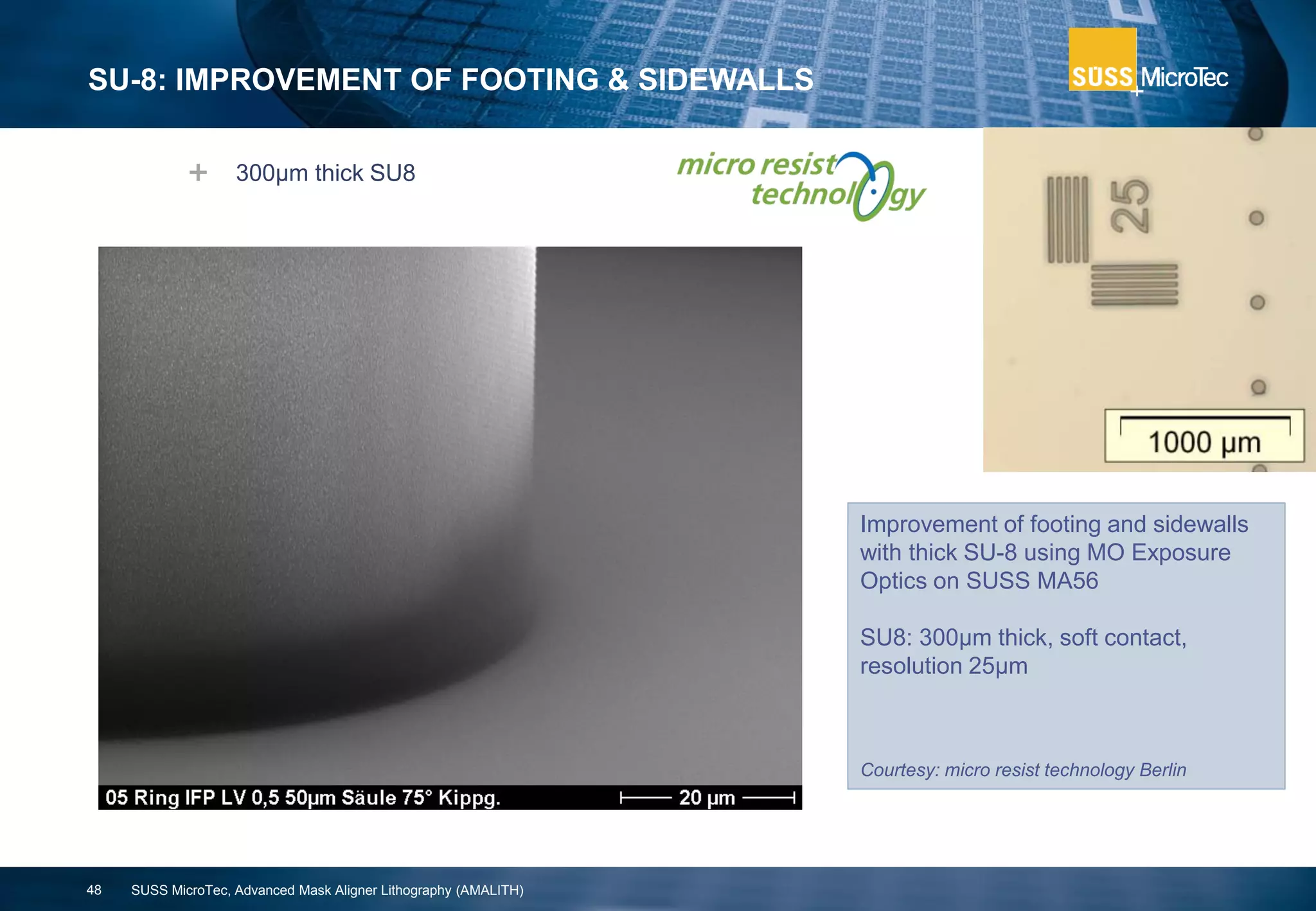 SUSS MicroTec, Advanced Mask Aligner Lithography - AMALITH | PDF
