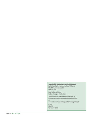 Sustainable Agriculture: An Introduction | PDF
