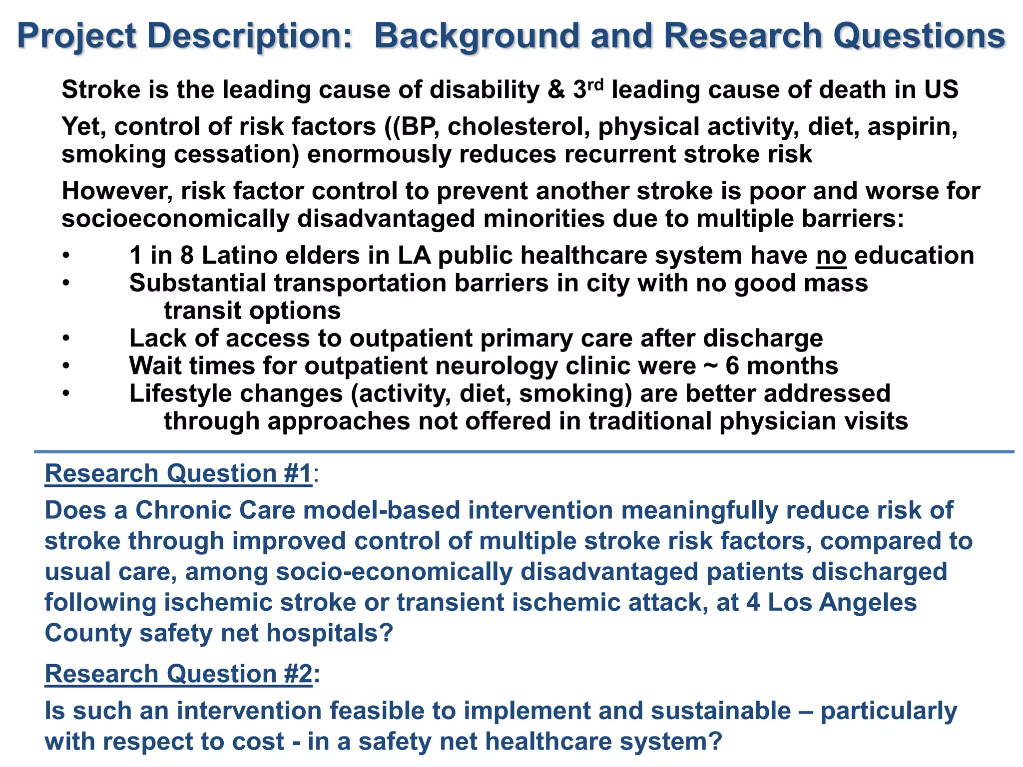 Systematic Use of STroke Averting INterventions (SUSTAIN) Trial | PPT