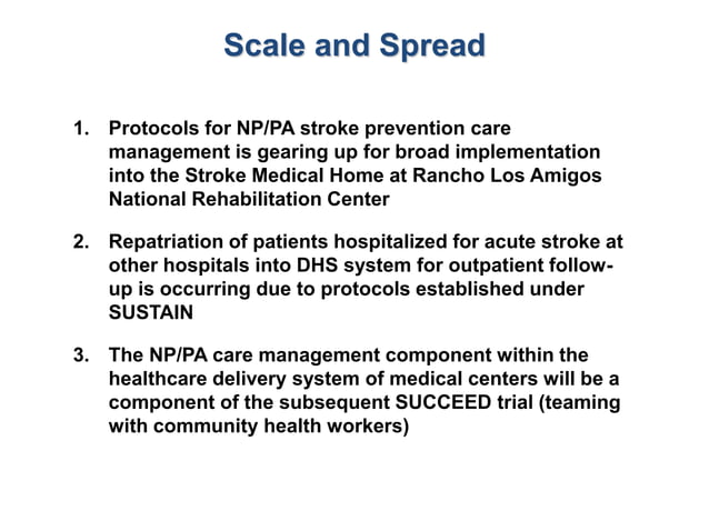Systematic Use of STroke Averting INterventions (SUSTAIN) Trial | PPT