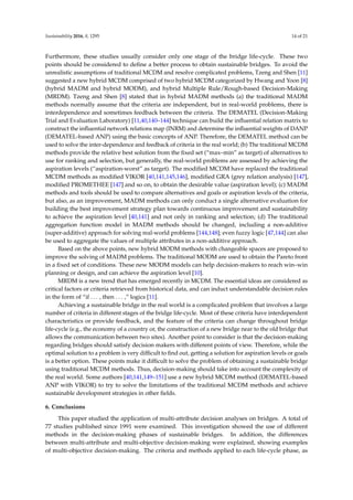 A Review of Multi-Criteria Decision-Making Methods Applied to the Sustainable Bridge Design | PDF