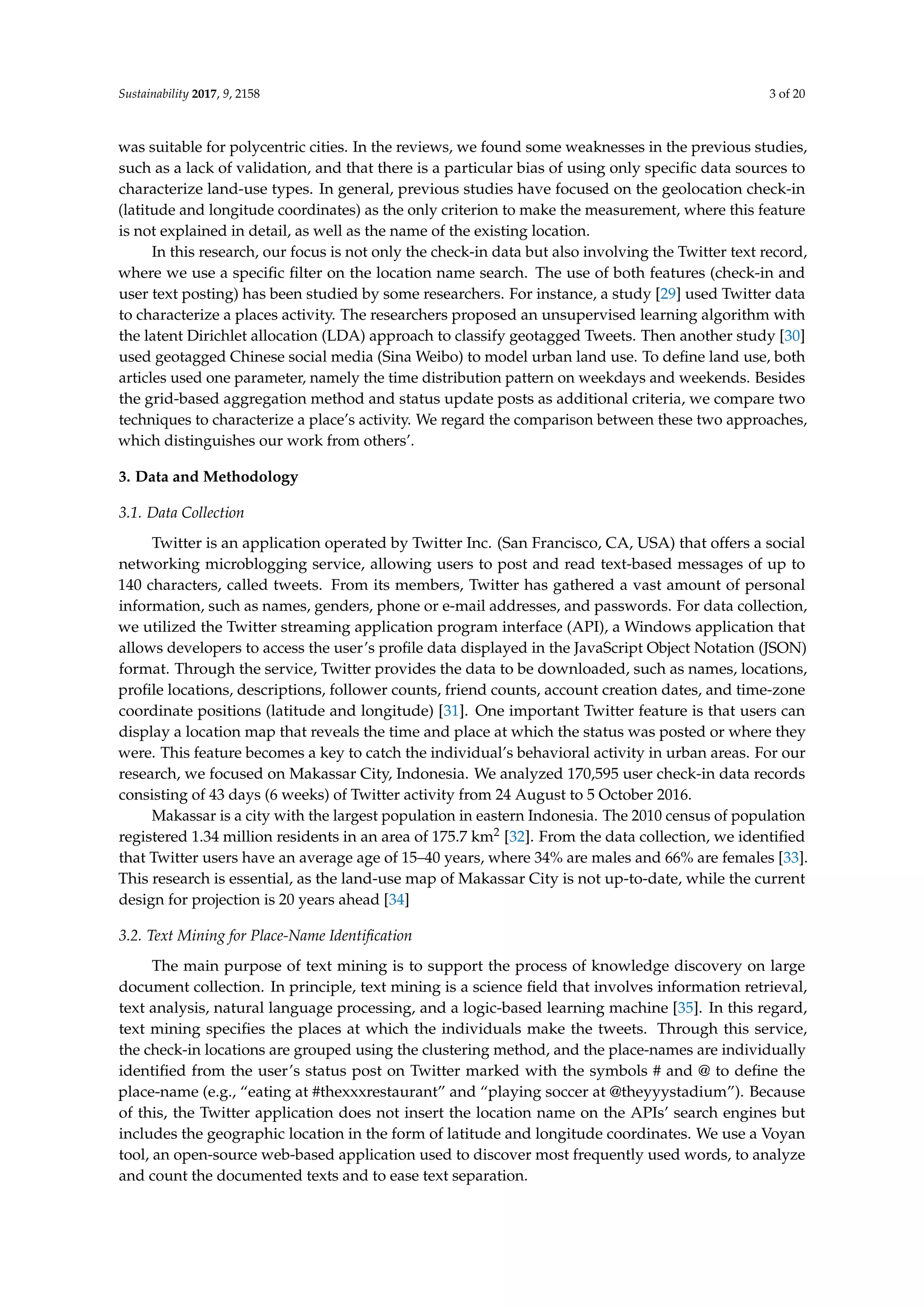 Dynamic Land-Use Map Based on Twitter Data | PDF