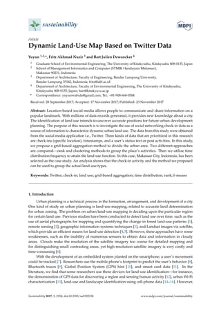 Dynamic Land-Use Map Based on Twitter Data | PDF