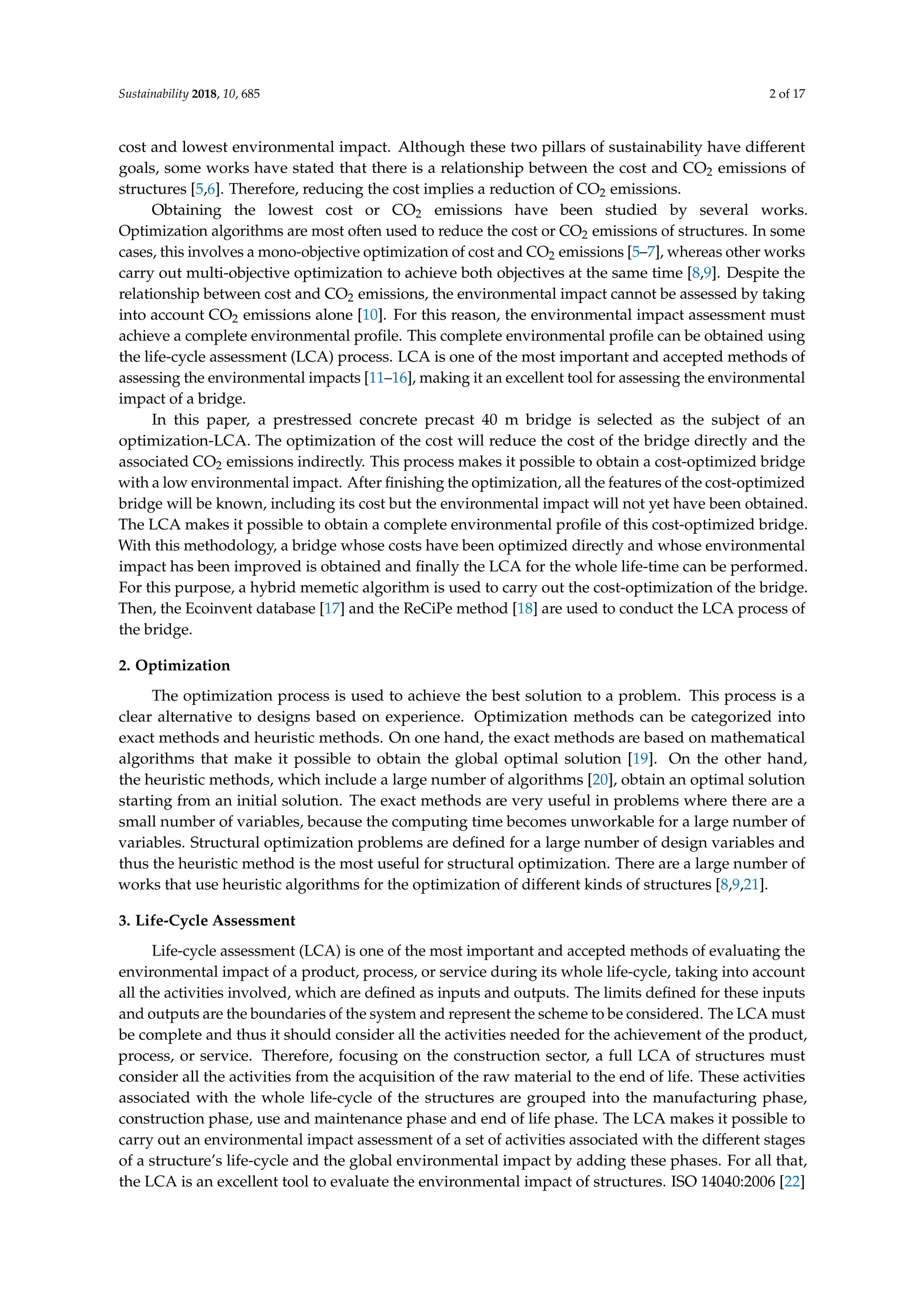 An Optimization-LCA of a Prestressed Concrete Precast Bridge | PDF