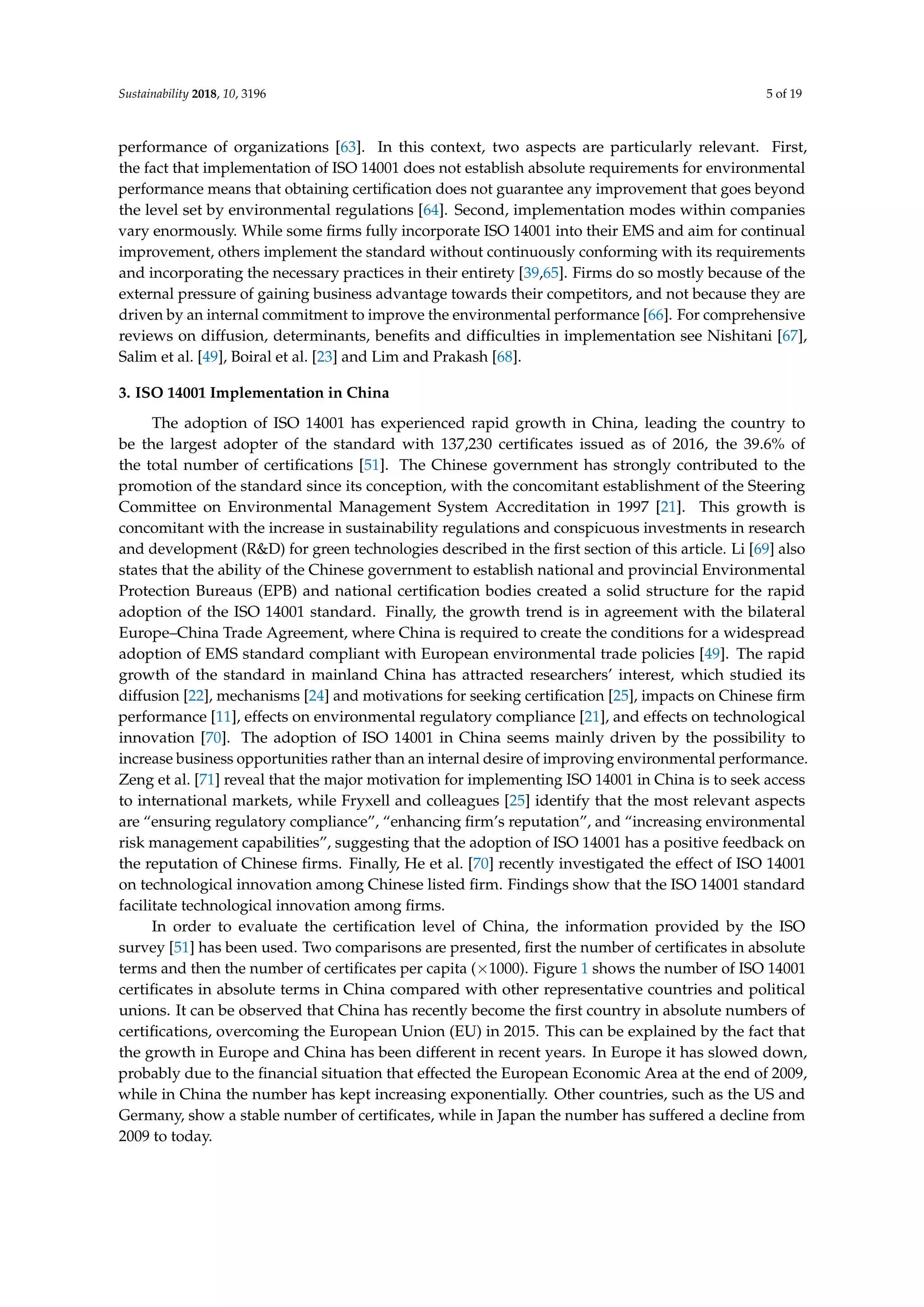 SWOT Analysis of the Application of International Standard ISO 14001 in ...