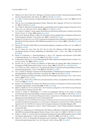 SWOT Analysis of the Application of International Standard ISO 14001 in ...