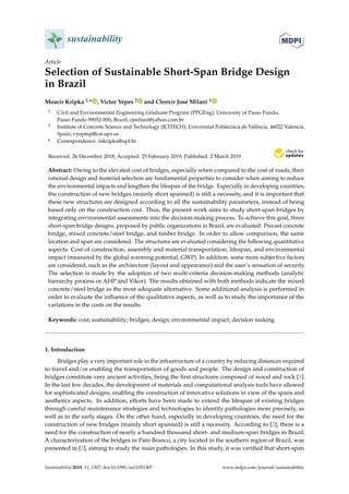 Selection of Sustainable Short-Span Bridge Design in Brazil | PDF