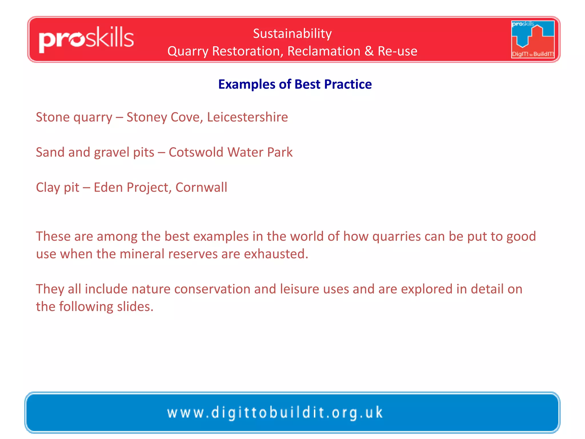 Quarry Restoration case studies | PDF