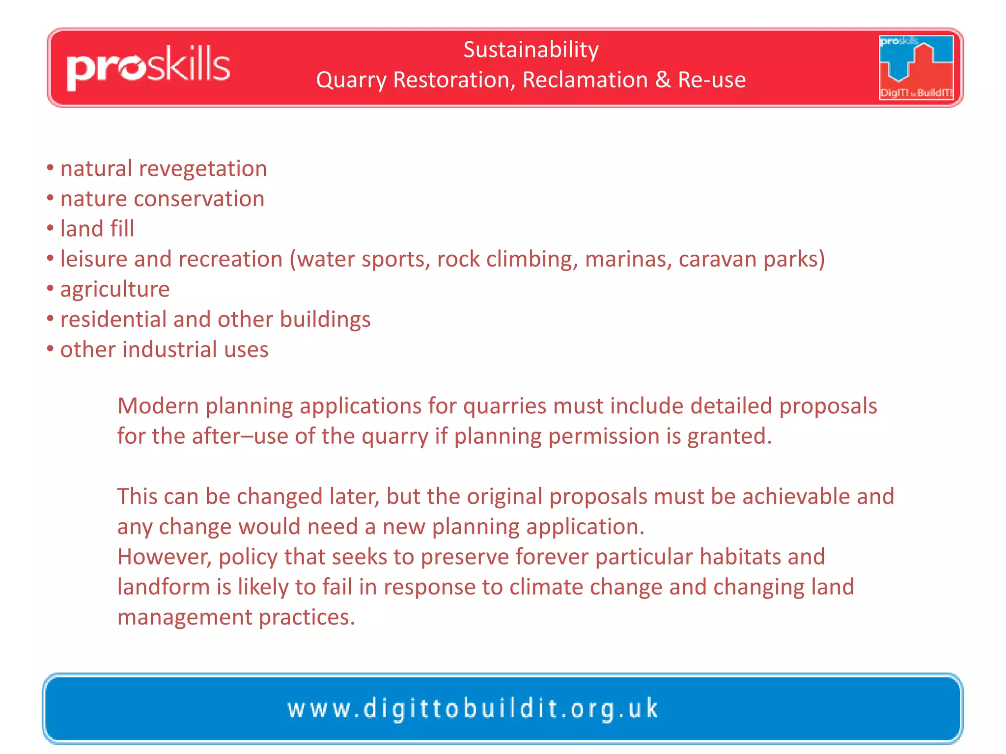 Quarry Restoration case studies | PDF