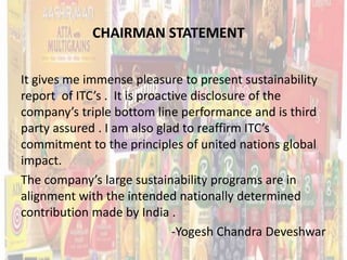 Sustainability Report of ITC | PPTX
