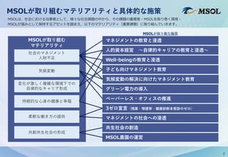 株式会社マネジメントソリューションズ サスティナビリティレポート | PPT