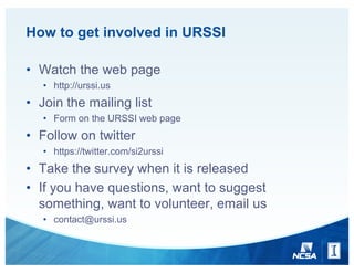 Research Software Sustainability: WSSSPE & URSSI | PDF