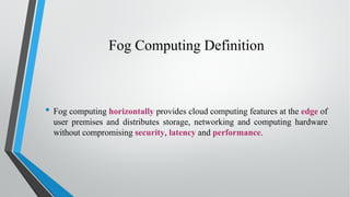 Sustainability and fog computing applications, advantages and ...