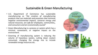 Sustainability and gren manufacturing presentation | PPTX