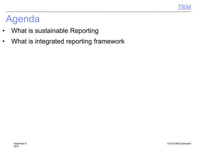 Sustainability and Integrated Reporting Framework - November 2018 | PPTX