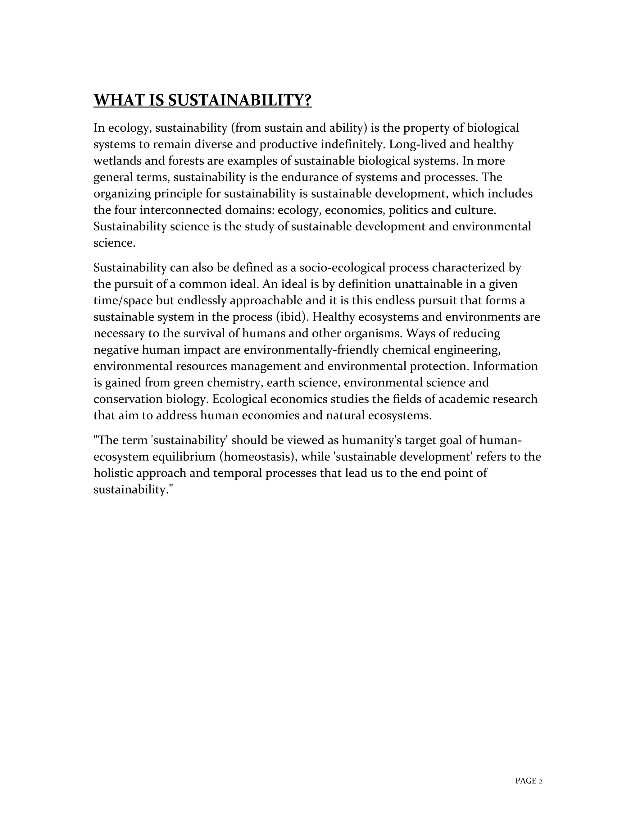 Sustainability and sustainable development | PDF