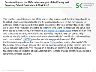 Sustainability and the SDGs to become part of the Primary and Secondary ...
