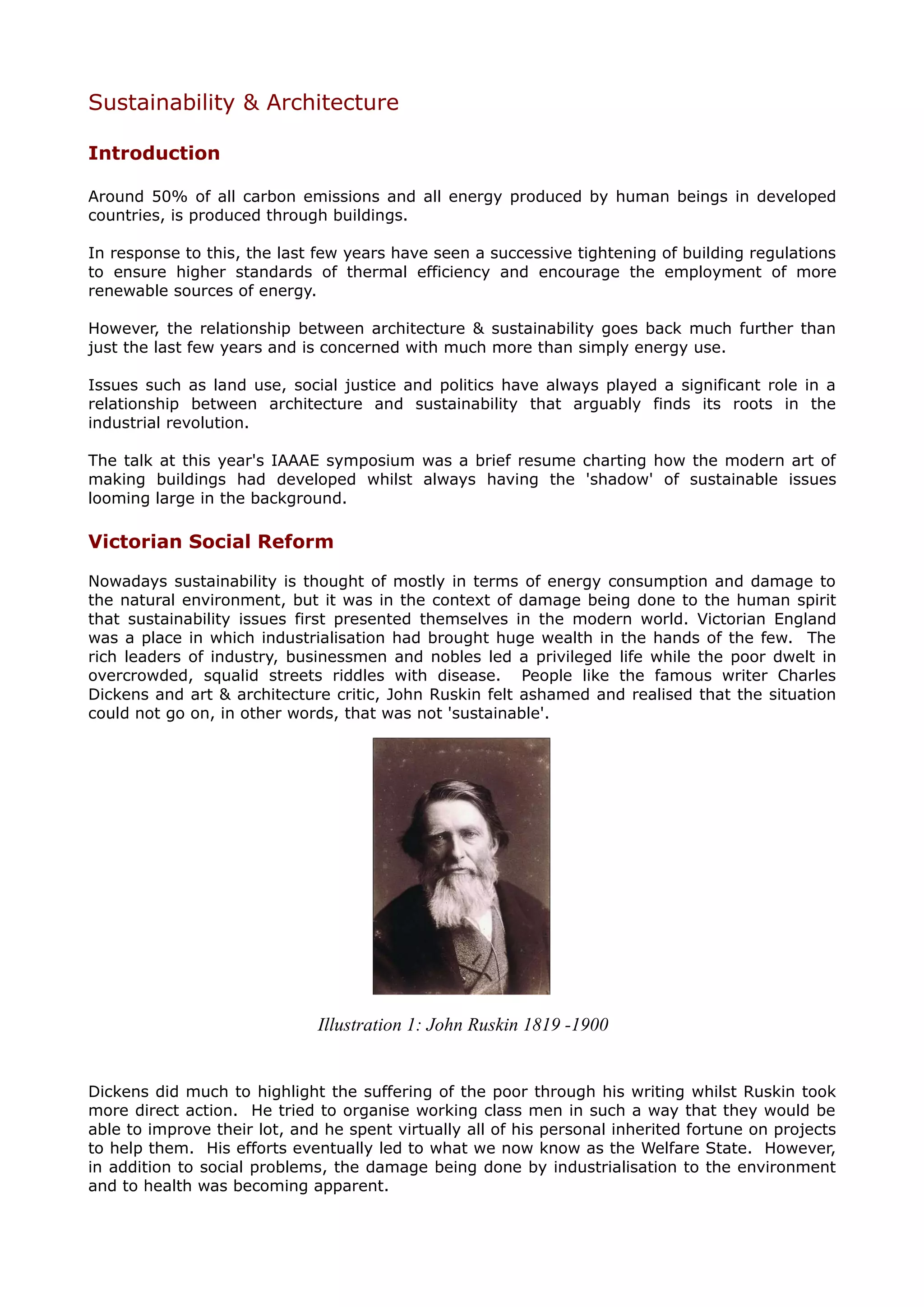 Sustainability & Architecture: A Brief History | PDF