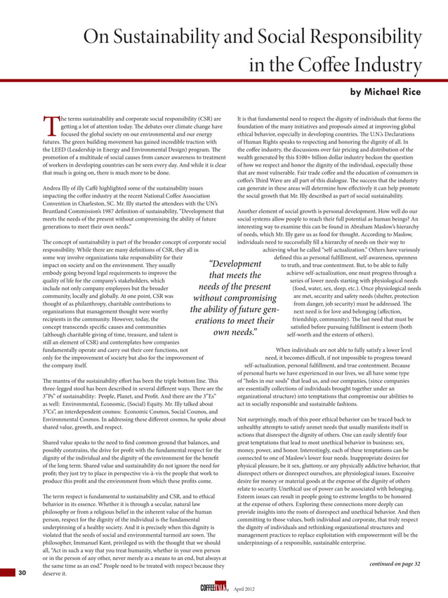 CSR & Sustainability in Coffee | PDF