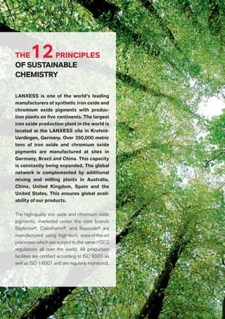 Sustainability brochure lanxess inorganic pigments | PDF