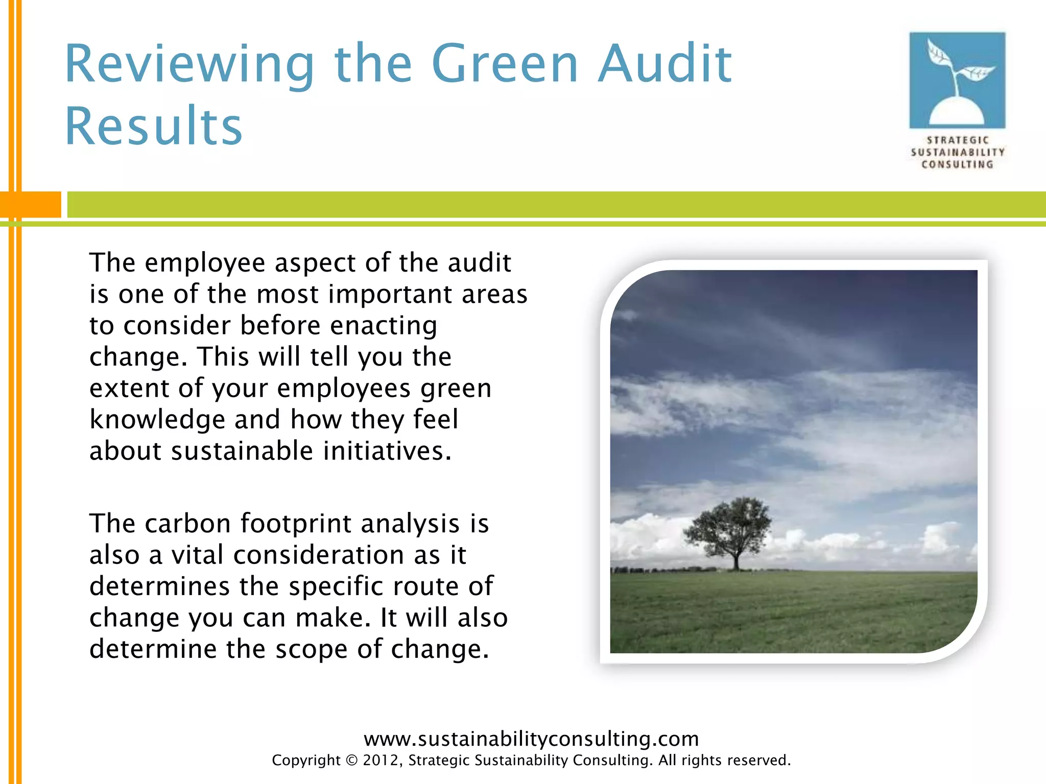 Sustainability Change Management: We've Had the Green Audit...Now What ...
