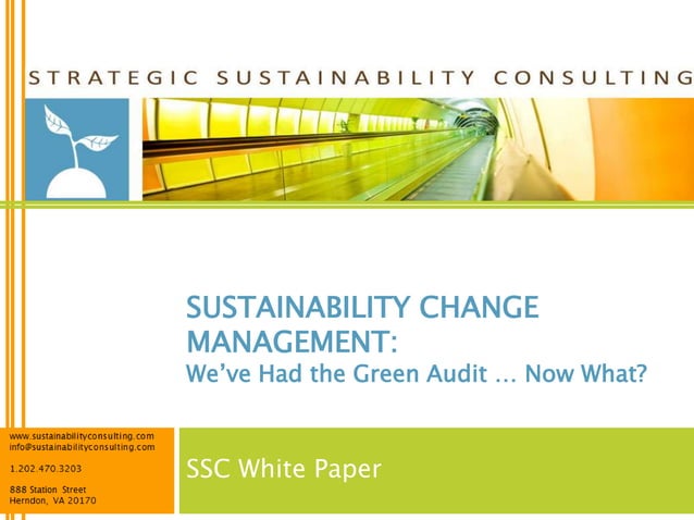Sustainability Change Management: We've Had the Green Audit...Now What ...