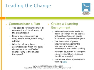 Sustainability Change Management: We've Had the Green Audit...Now What ...