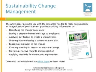 Sustainability Change Management: We've Had the Green Audit...Now What ...