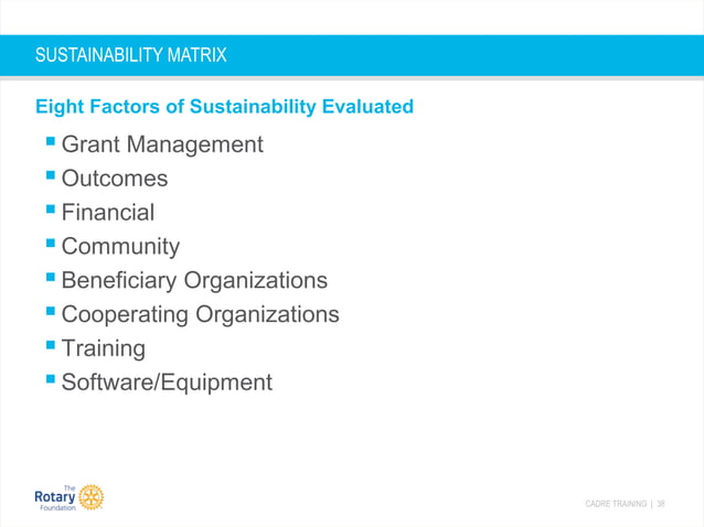 Rotary Foundation Cadre Training: Monitoring and Evaluation | PPT