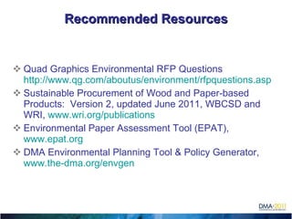 Sustainability Elements of a Responsible Request for Proposal | PPT
