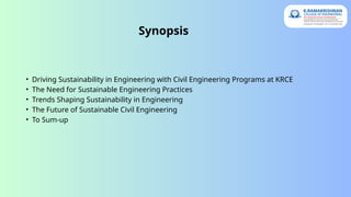 Driving Sustainability in Engineering with Civil Engineering | PPT