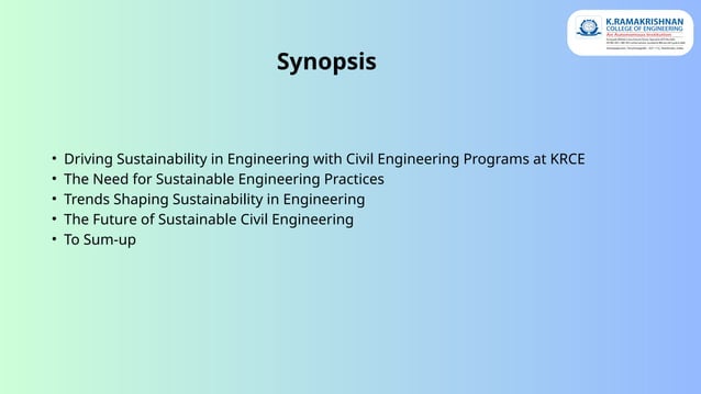 Driving Sustainability in Engineering with Civil Engineering | PPT
