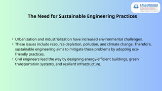 Driving Sustainability in Engineering with Civil Engineering | PPTX