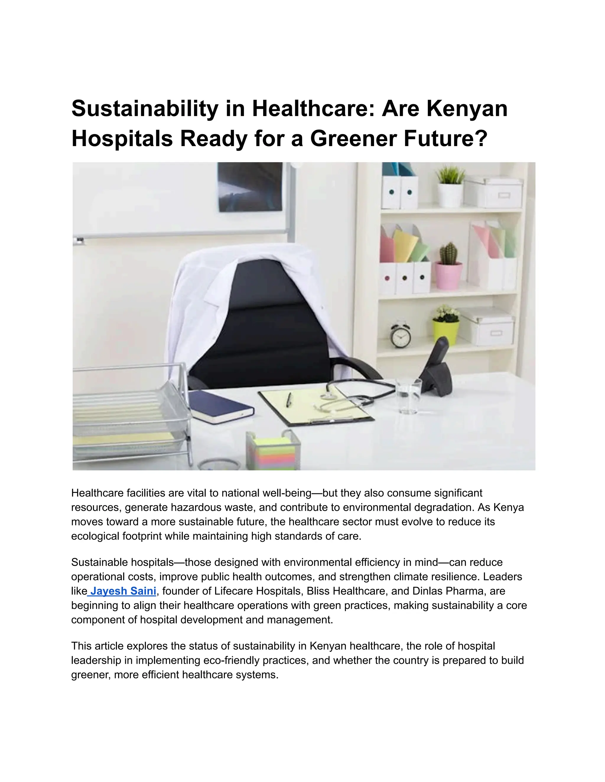 Sustainability in Healthcare_ Are Kenyan Hospitals Ready for a Greener ...