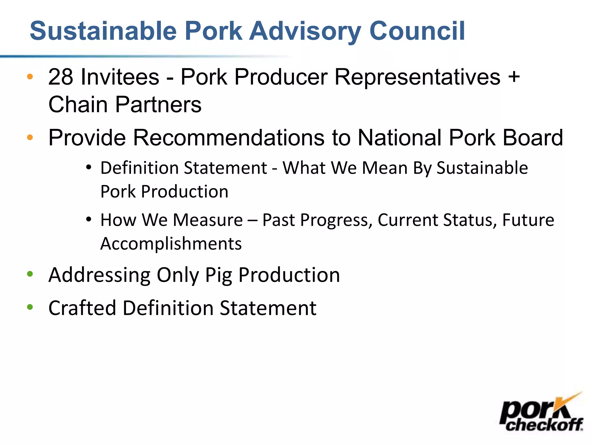 Sustainability in Pork Production | PPTX