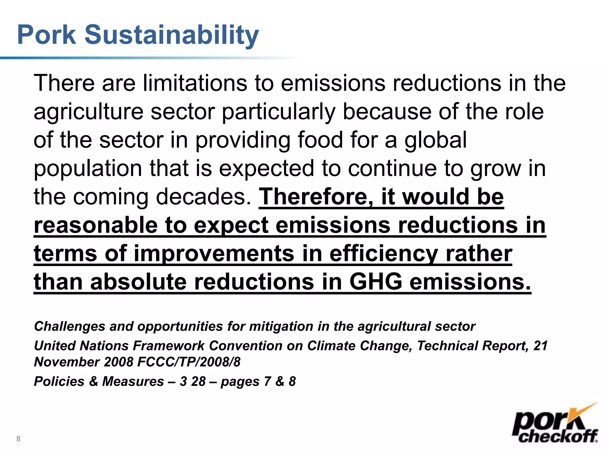 Sustainability in Pork Production | PPTX