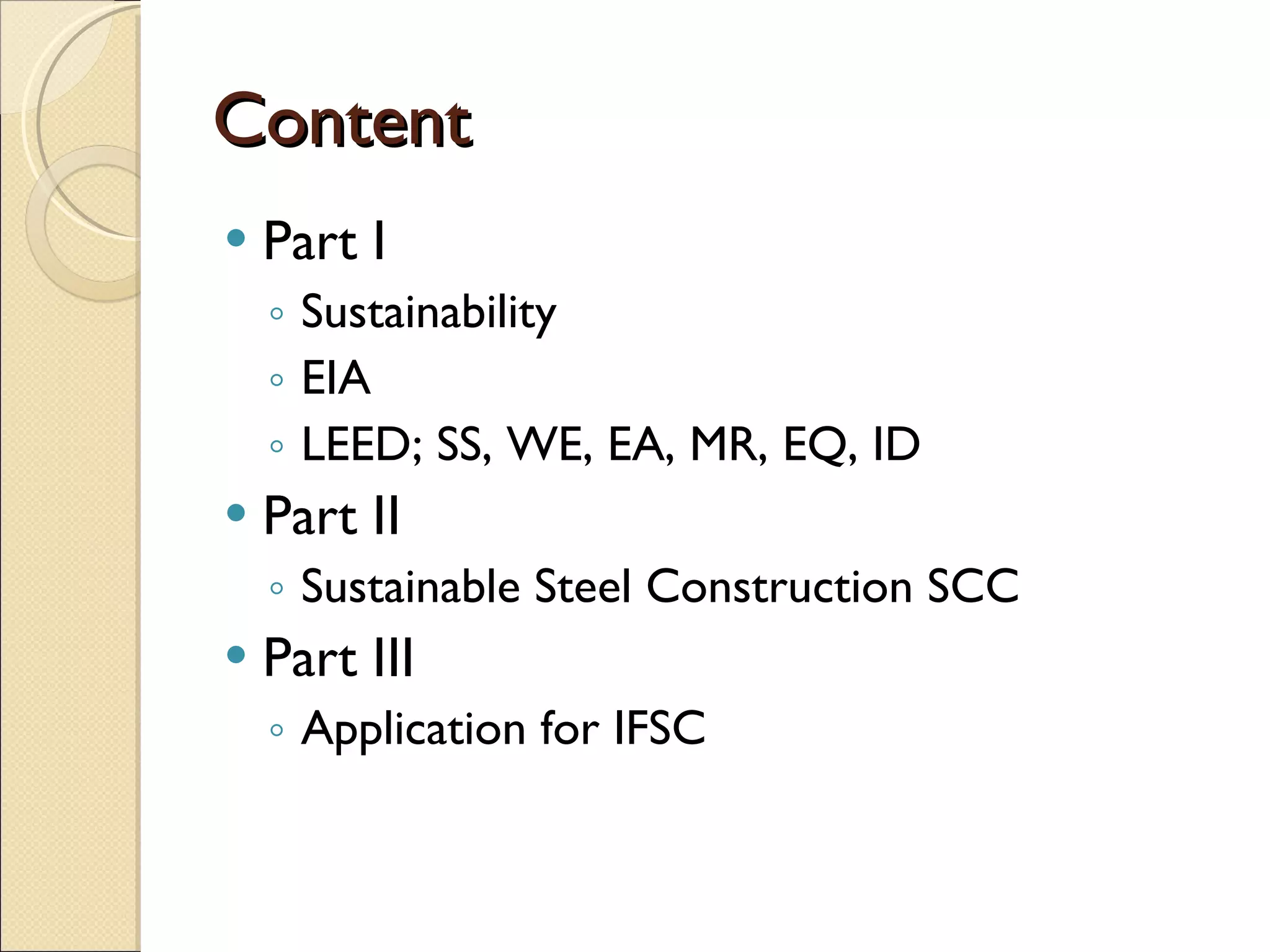 Sustainability In Steel Construction | PPT