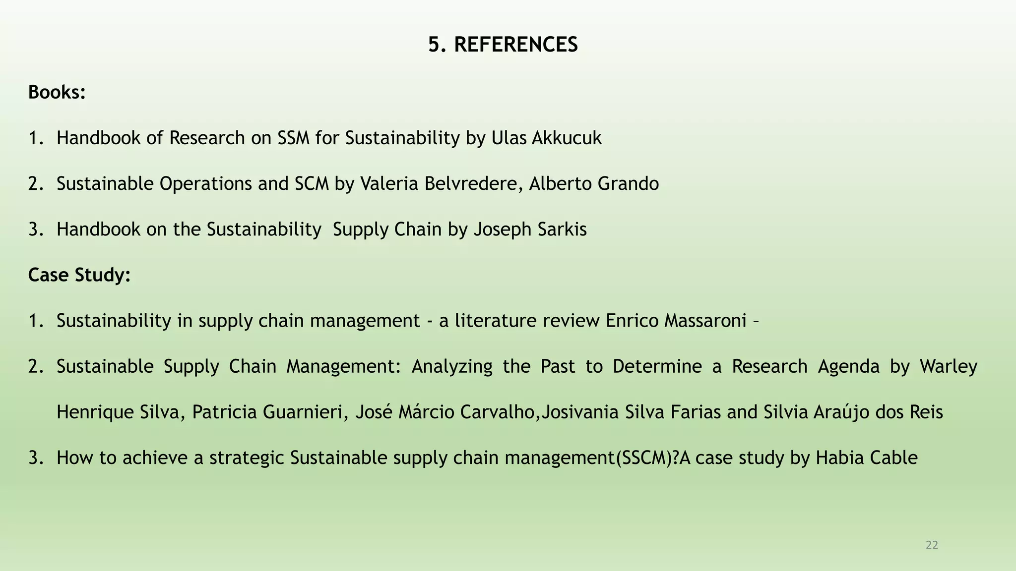 Sustainability in Supply Chain Management | PPTX