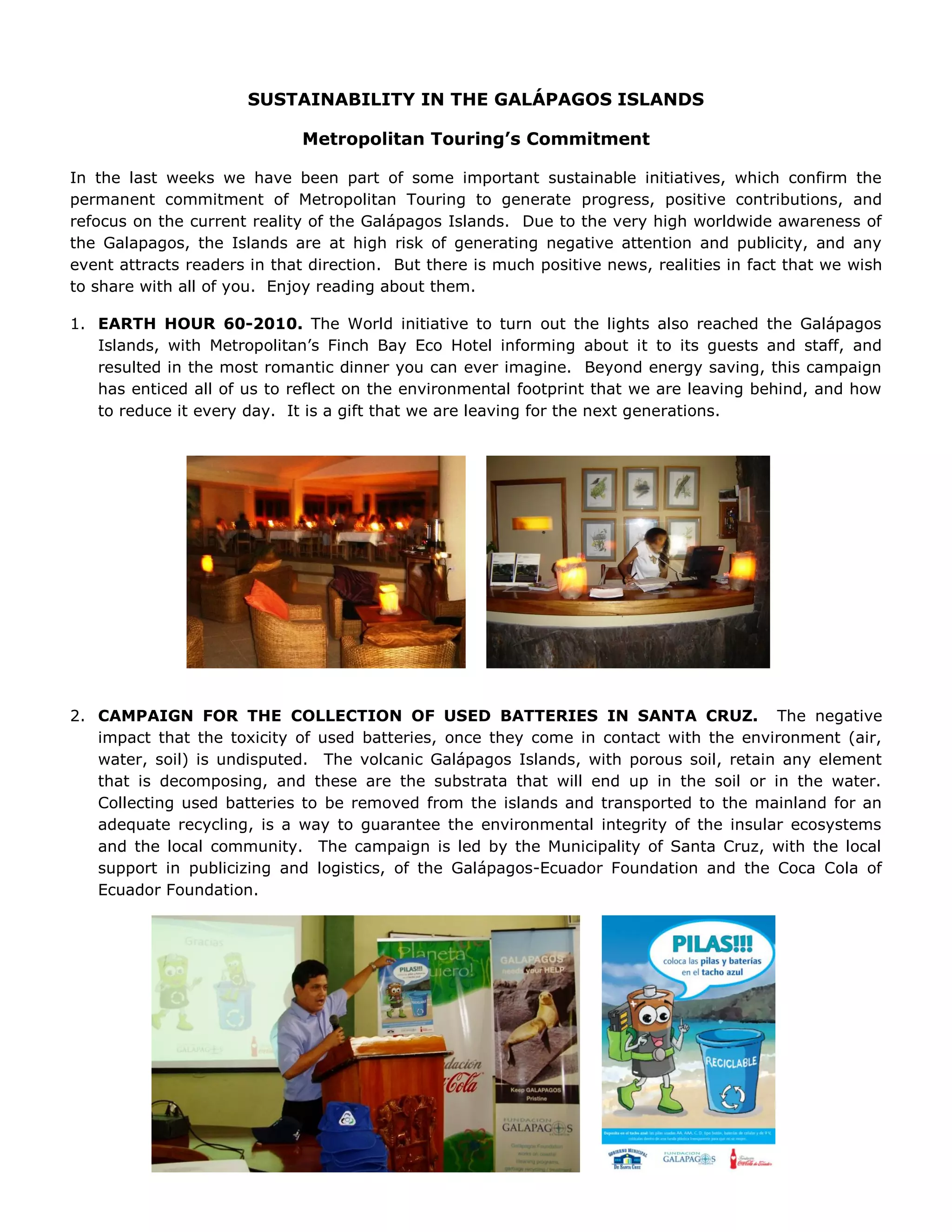 Sustainability in the galapagos apr 2010 | PDF